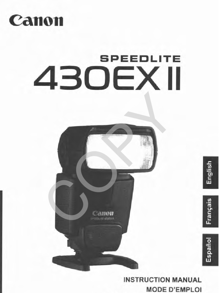 Canon 430EX II Speedlite Flash Owners Manual | PDF | Exposure ...