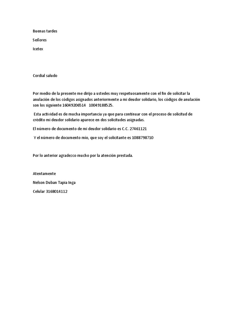 Solicitud de Anulación | PDF