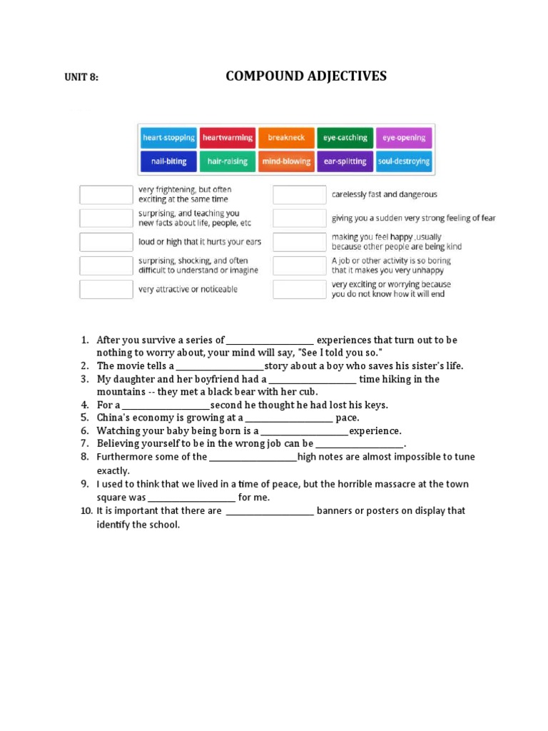 10 Examples of Compound Adjectives | PDF