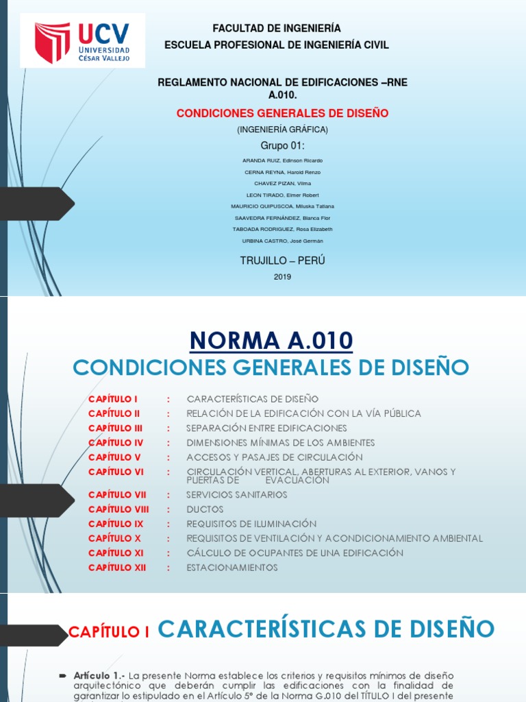 Presentacion Ing. Grafica - Norma A010 - Condisiones de Diseño PDF | PDF | Estacionamiento ...