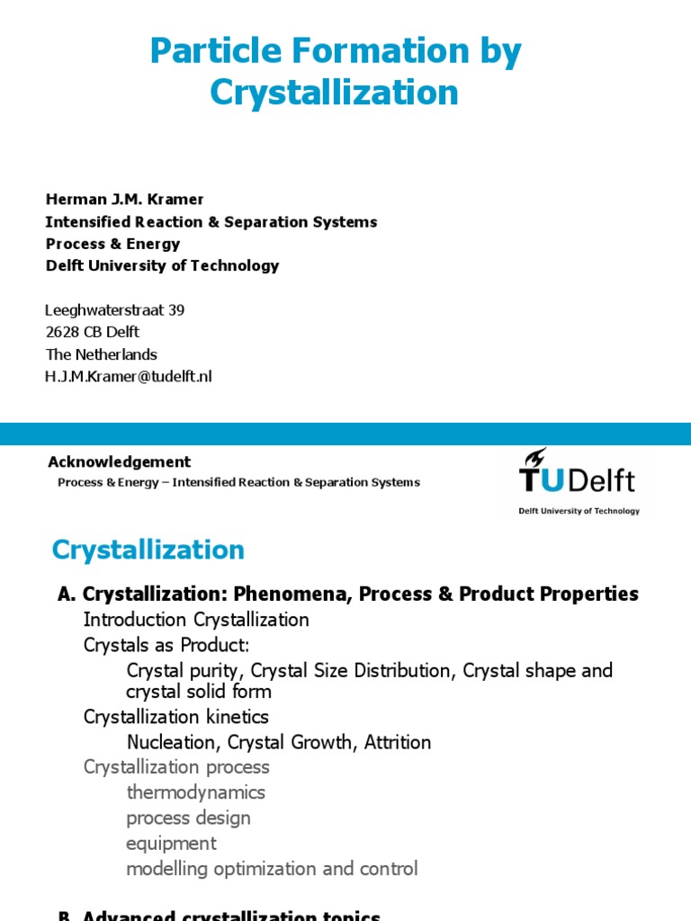 2019PT Crystallization Kramer | PDF | Crystallization | Nucleation
