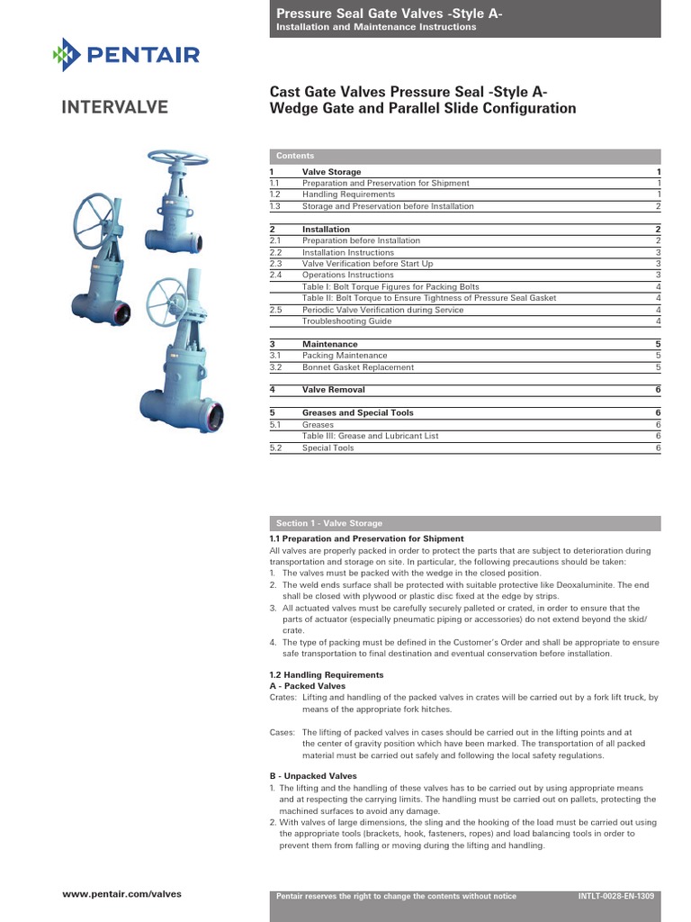 Intervalve: Cast Gate Valves Pressure Seal - Style A-Wedge Gate and ...