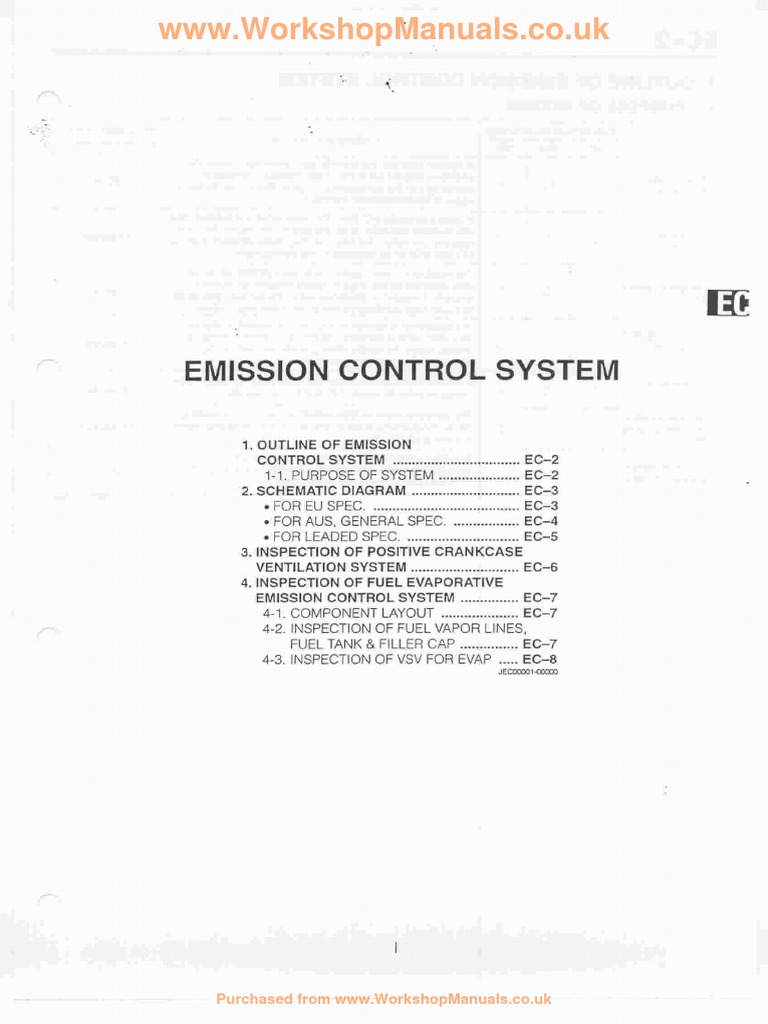 Daihatsu Terios 2000-2006 Type K3 Engine Emission Control System | PDF