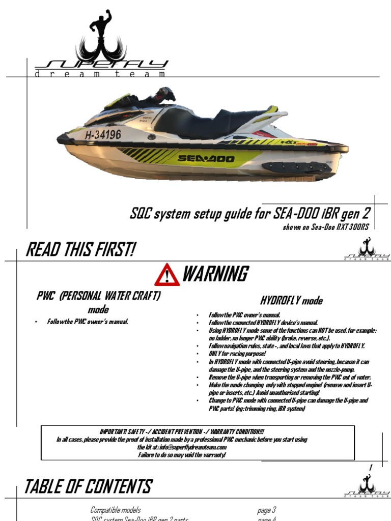 SQC System Setup Guide For SEA-DOO iBR Gen 2 | PDF | Equipment ...