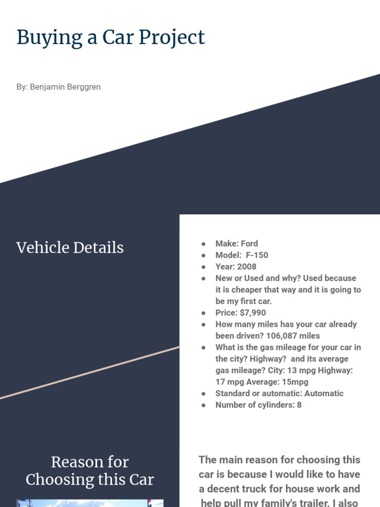 Benjamin Berggren - Car Buying Project | PDF | Deductible | Insurance