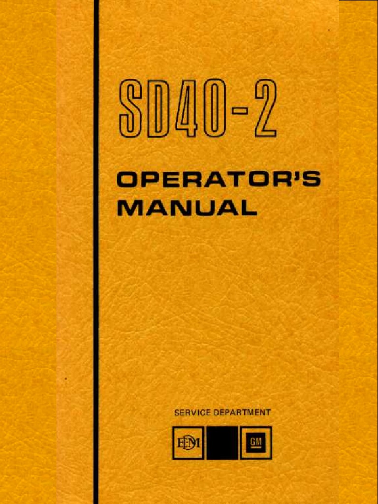 SD40-2 Operator Manual PDF | PDF | Fuse (Electrical) | Electric Motor