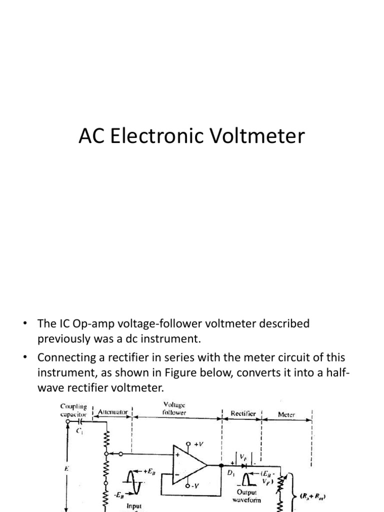 Precision Half-Wave and Full-Wave Rectifier Circuits for AC Electronic Voltmeters | PDF ...