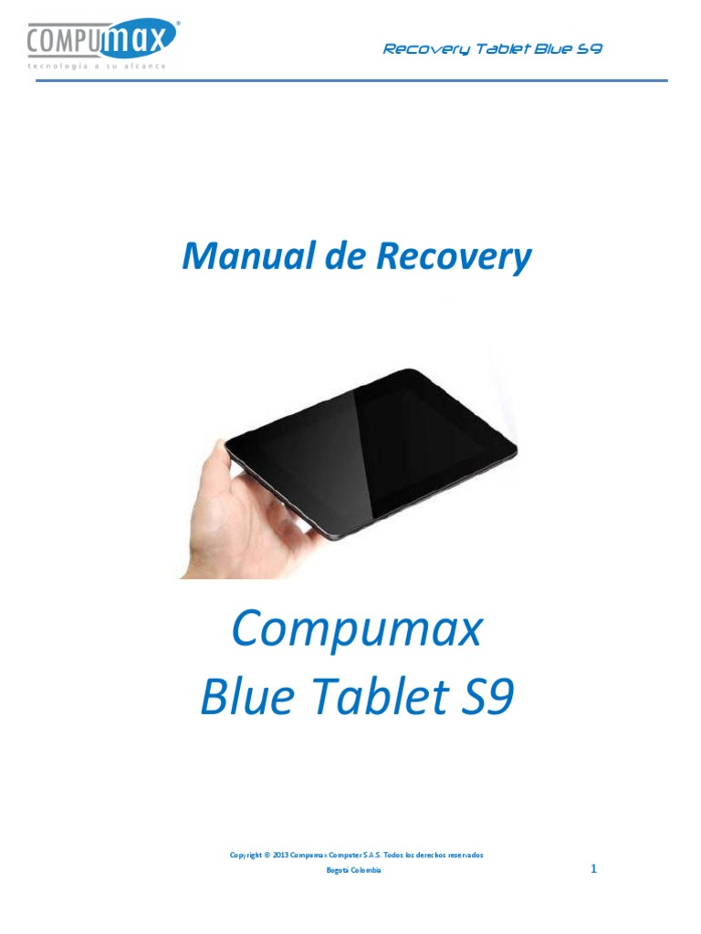 Manual de Uso-Recovery Tablet Compumax S9 PDF | PDF | Tableta ...