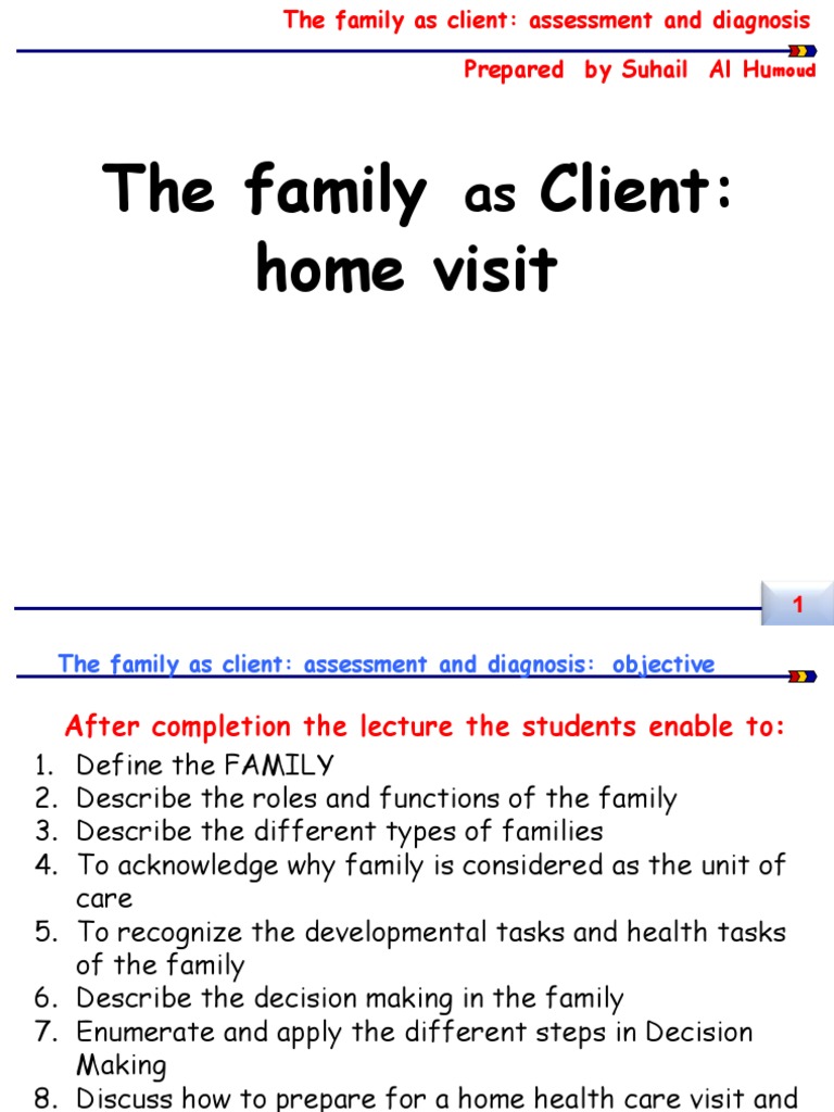 The Family Client: Home Visit | PDF | Family | Nursing