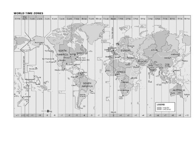 mapa de husos horarios