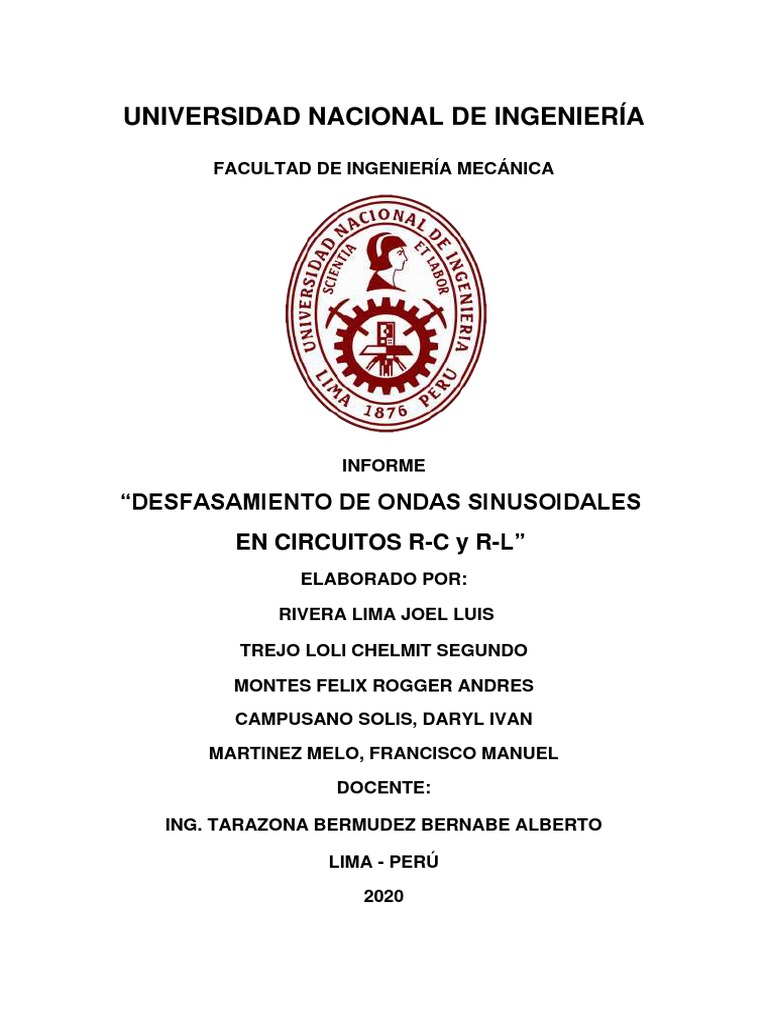 Labo 4 Circuitos 2 DESFASAMIENTO DE ONDAS SINUSOIDALES EN CIRCUITOS R-C ...