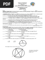 2ND Quarter Math 10 SUMMATIVE | PDF | Circle | Angle