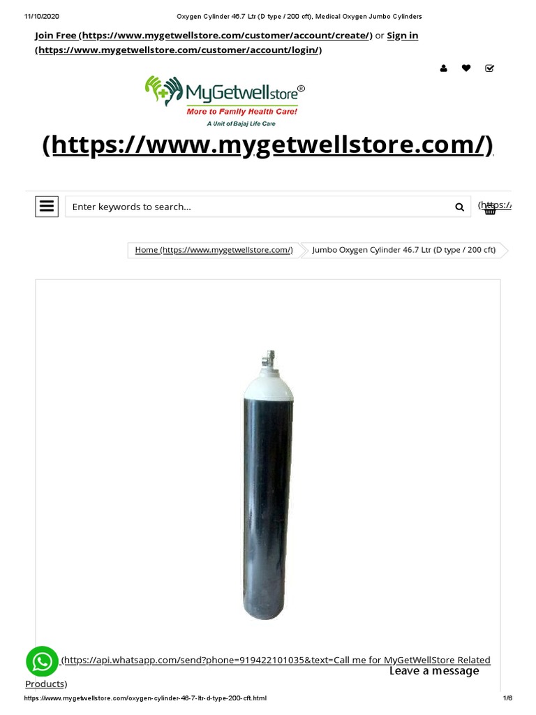 Jumbo D Type Oxygen Cylinder Specs | PDF | Industrial Gases | Oxygen