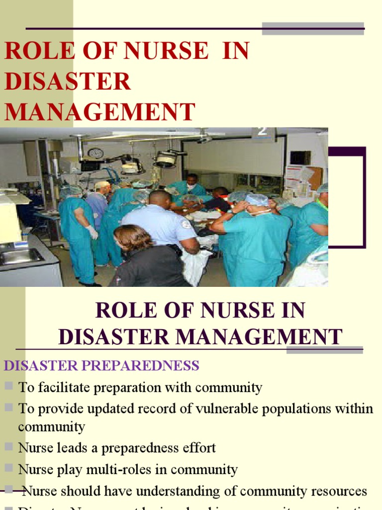 Nurse's Role in Disaster Management | PDF | Emergency Management | Nursing