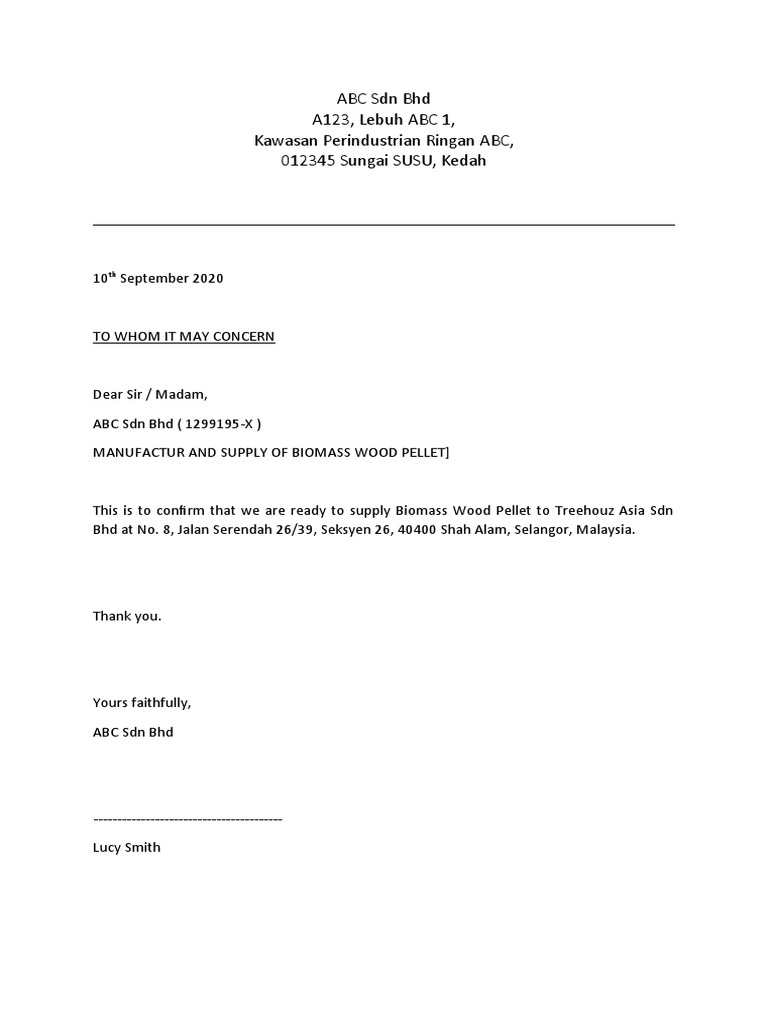 Sample of Supporting Letter | PDF