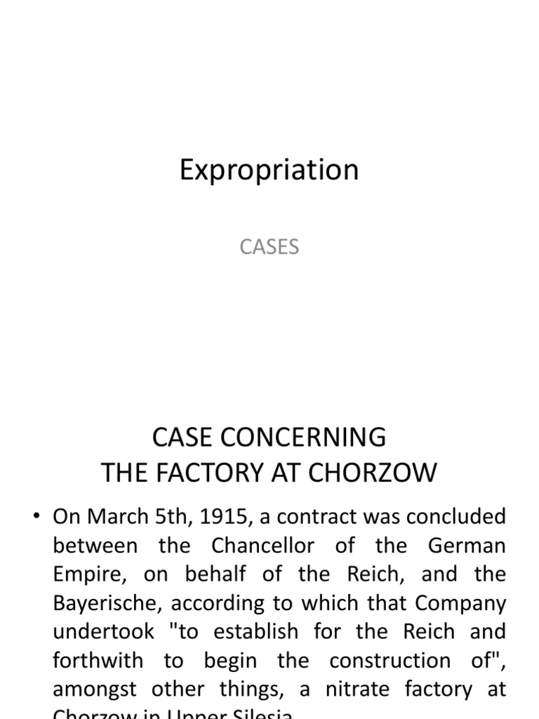Compensation Due: The Factory at Chorzow Case and the Principles of ...