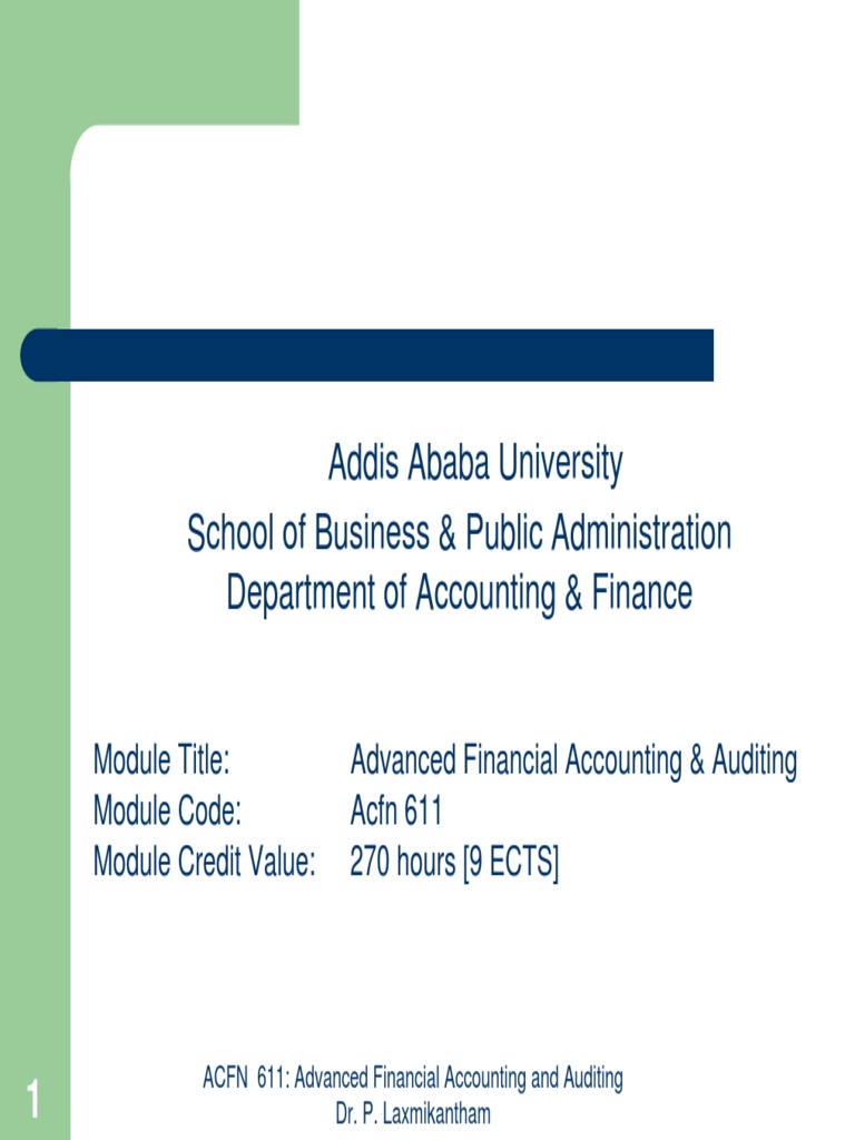 AcFn 611-ch I.ppt-LK-2013 | PDF | Accounting | Audit