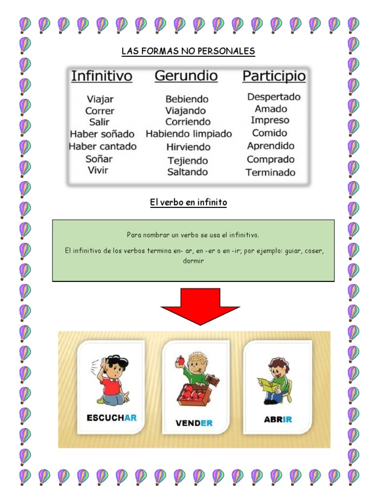 El Verbo en Infinitivo: Definición y Ejemplos | PDF | Estudios de ...