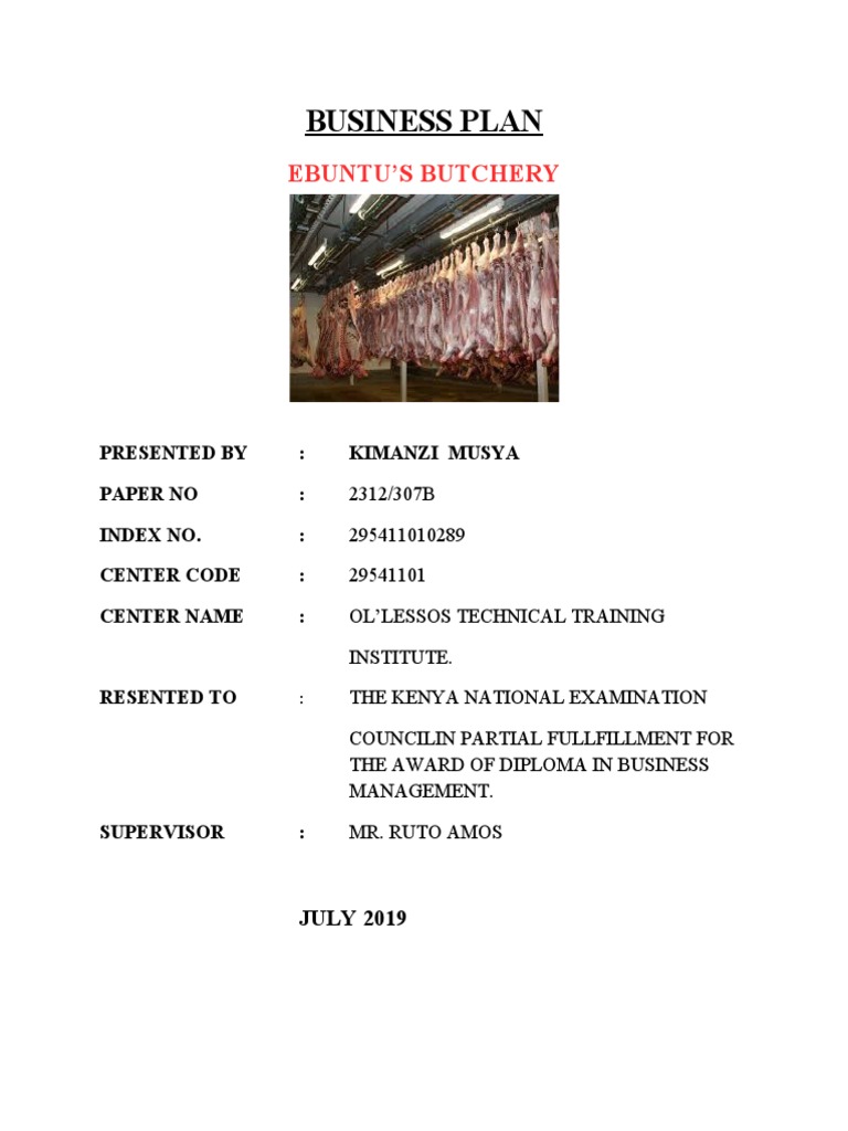 Ebuntu's Butchery Business Plan | PDF | Sales | Meat
