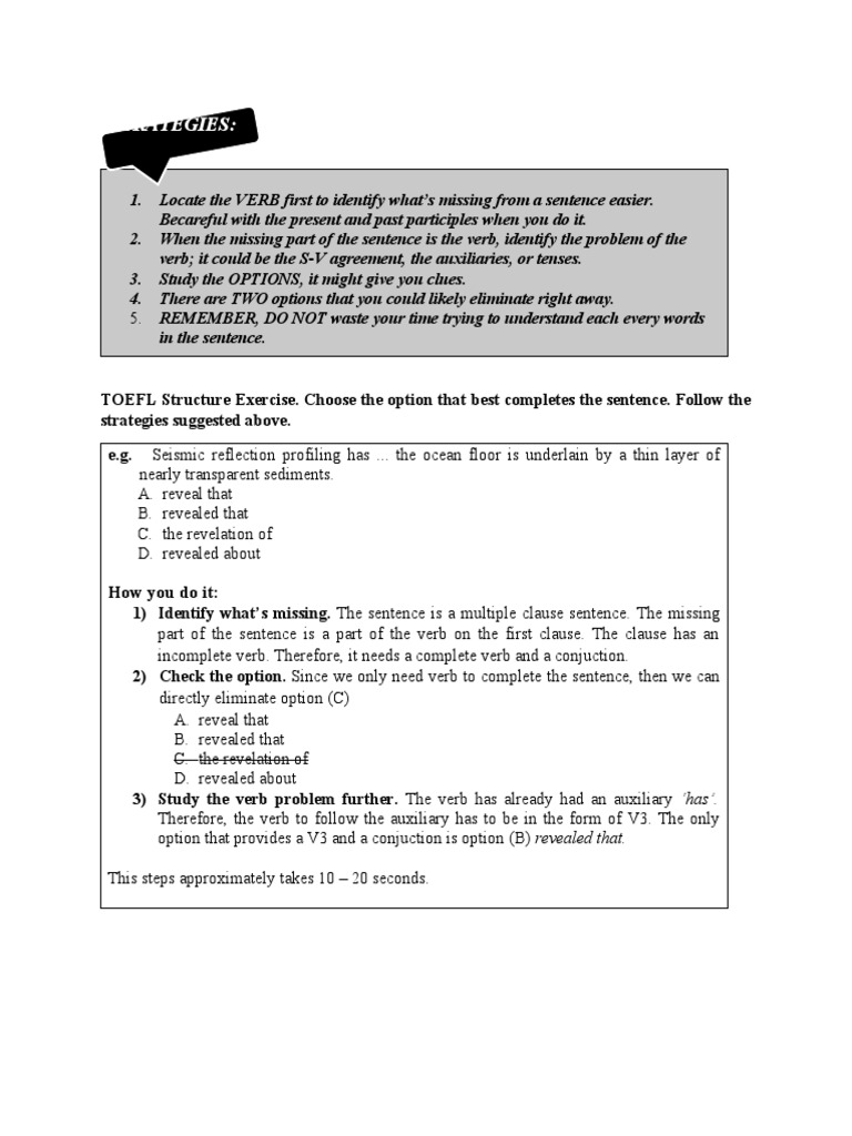 Toefl Structure Exercise | PDF | Radioactive Decay | Verb