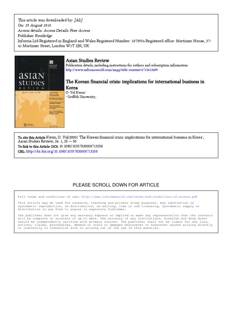 Asian Studies Review: Publication Details, Including Instructions For ...