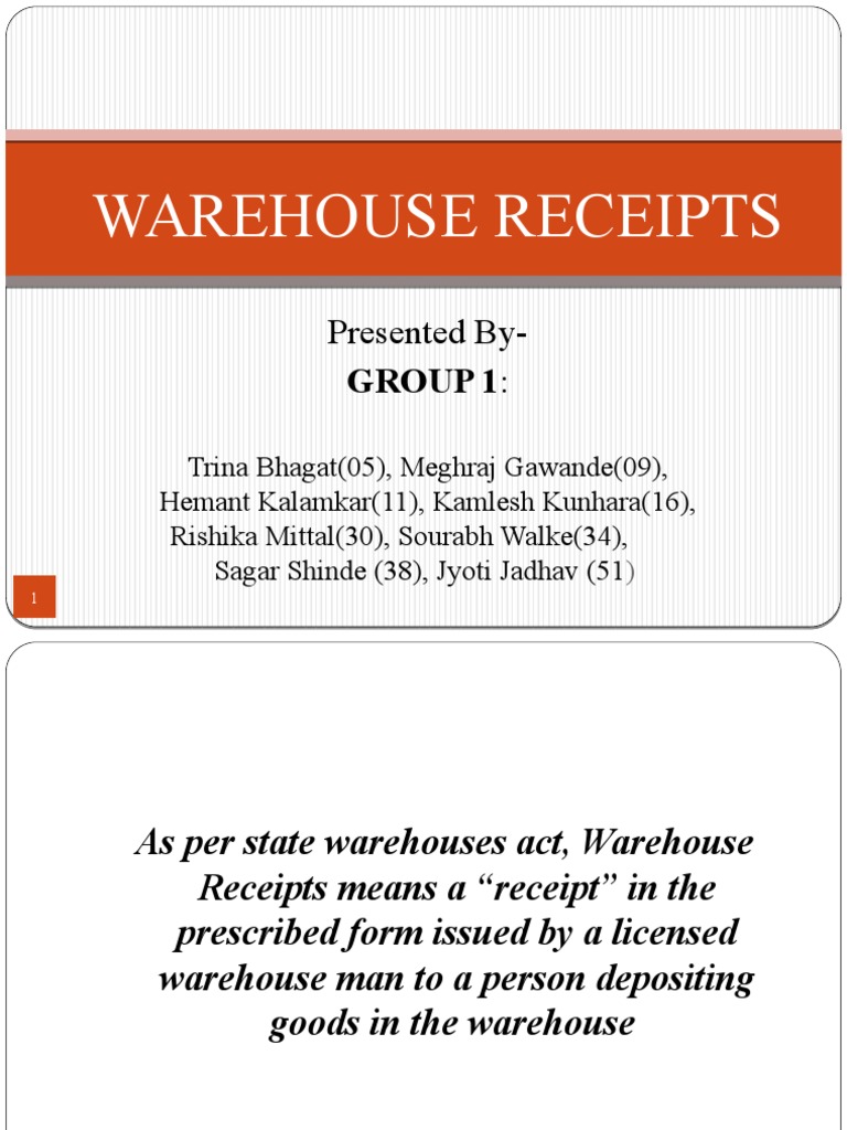 Warehouse Receipts: Finance & Benefits | PDF | Banks | Credit