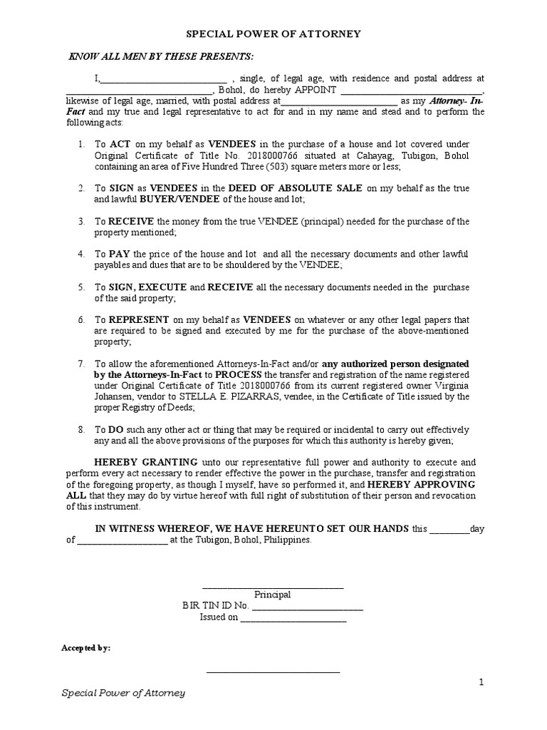 Spa To Buy Property | PDF | Title (Property) | Power Of Attorney