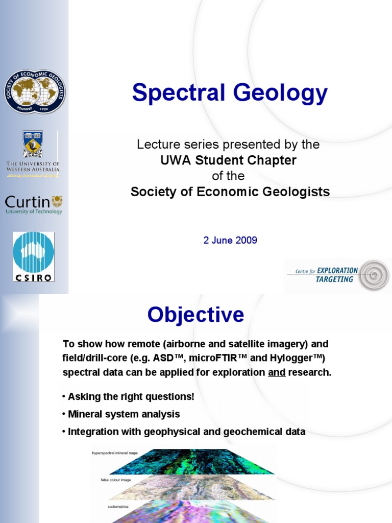 Spectral Geology: Lecture Series Presented by The of The | PDF ...