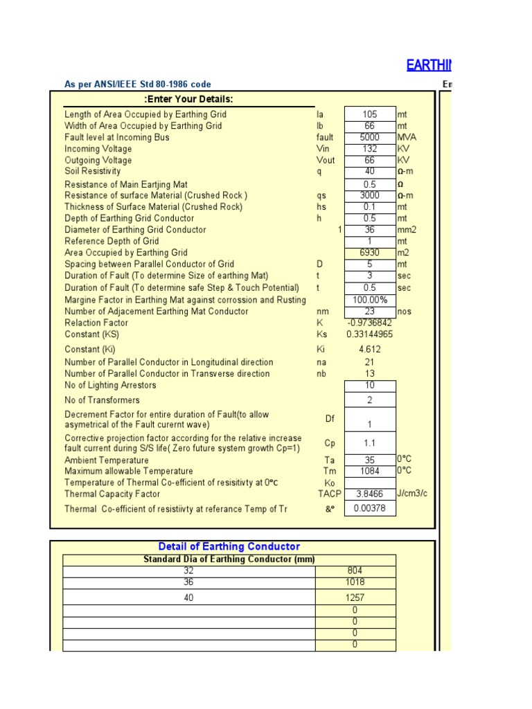 Sub Station Earthing Mat Design | PDF | Electrical Resistivity And ...