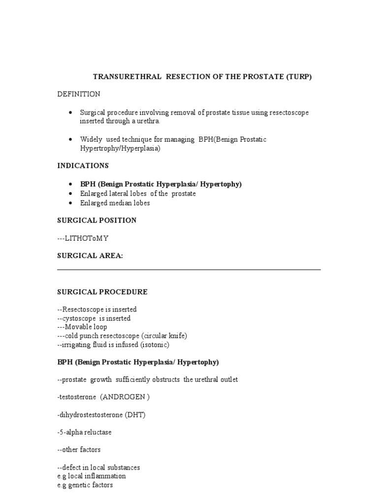 Transurethral Resection of The Prostate | PDF | Urinary Incontinence ...