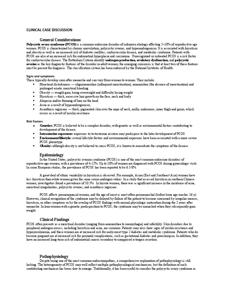 Pcos - Clinical Case Discussion | Download Free PDF | Polycystic Ovary ...