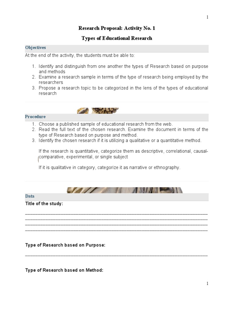 Activity 1 Types of Research | PDF | Qualitative Research ...