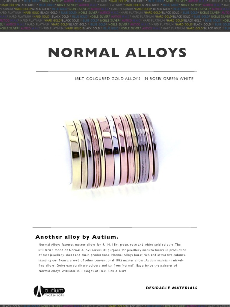 Alloys for Jewelers by Autium | PDF | Color | Platinum