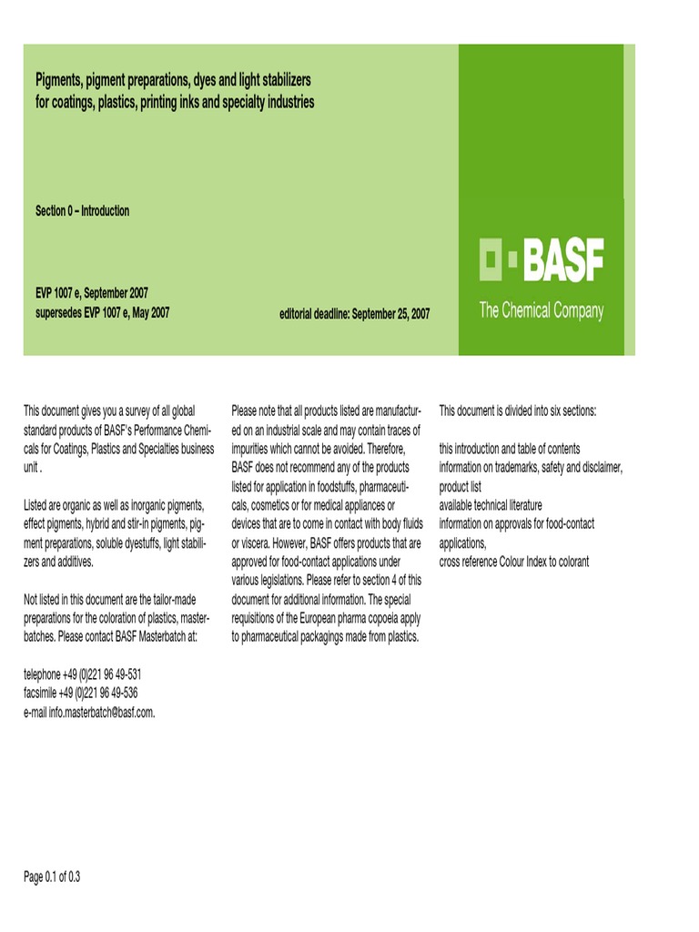Color Brochure Plastics | PDF | Pigment | Blue