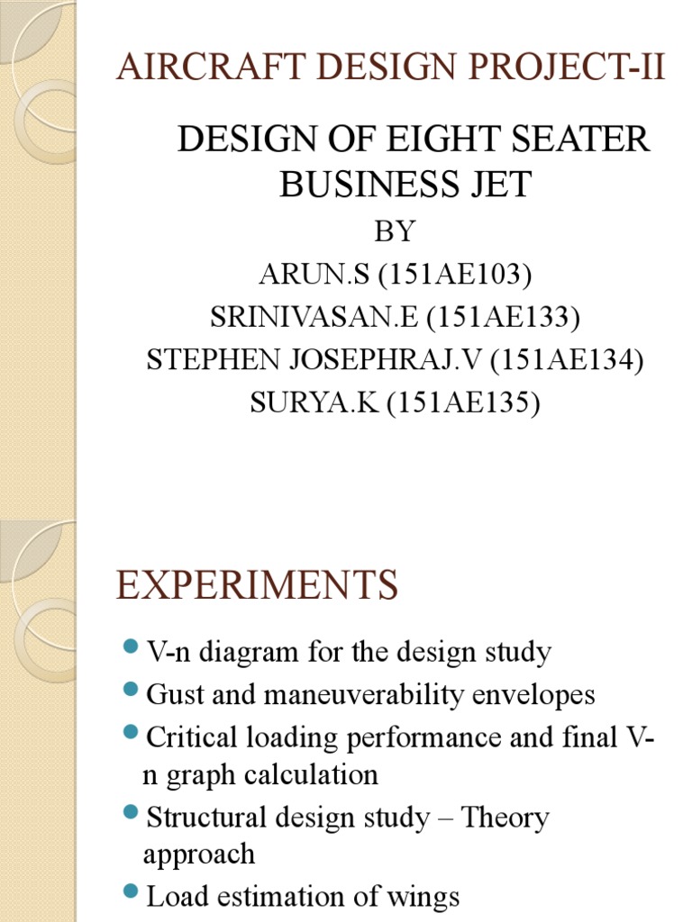 Aircraft Design Project-Ii: Design of Eight Seater Business Jet | PDF ...