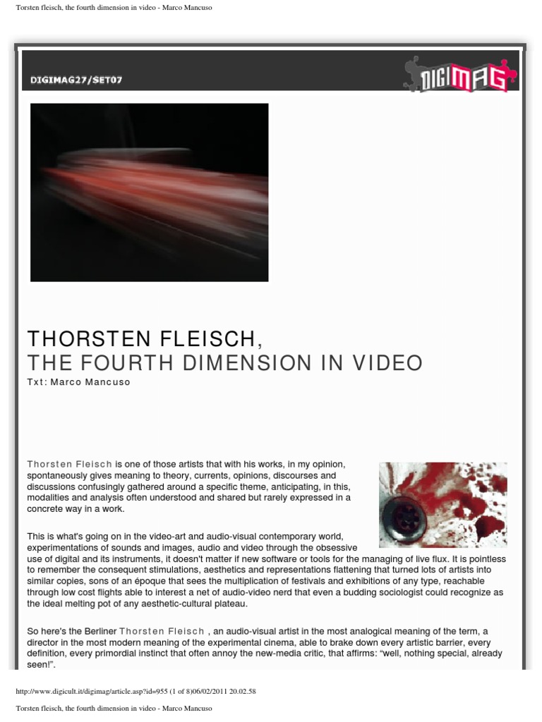 Digimag 27 - September 2007. Thorsten Fleisch, The Fourth Dimension in ...