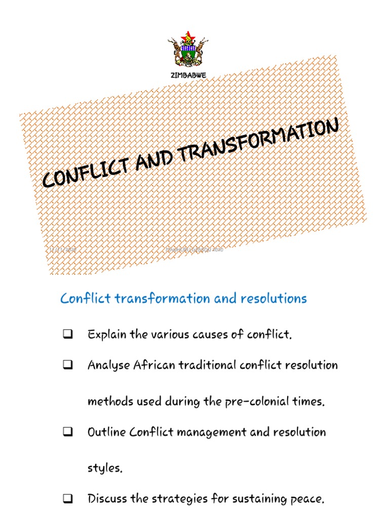 Zimbabwe Conflict Resolution Strategies | PDF | Mediation | Conflict ...