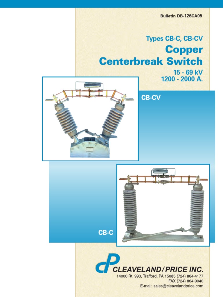Copper Centerbreak Switch: Types CB-C, CB-CV | PDF | Switch | Electric ...