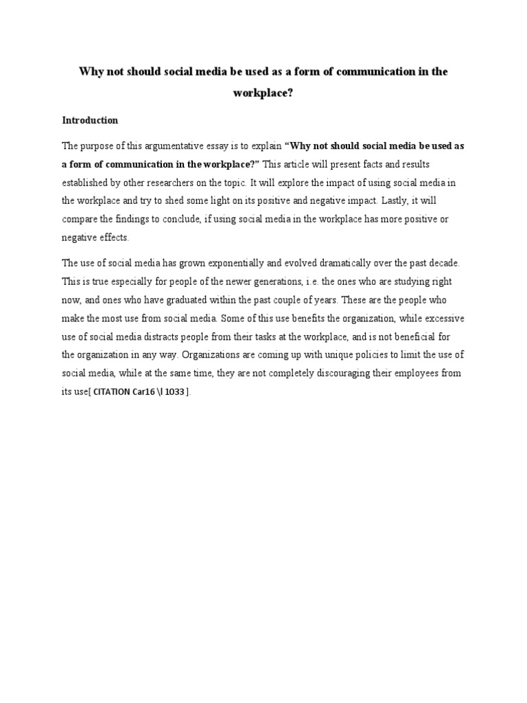 Social Media's Impact in the Workplace | PDF | Social Science