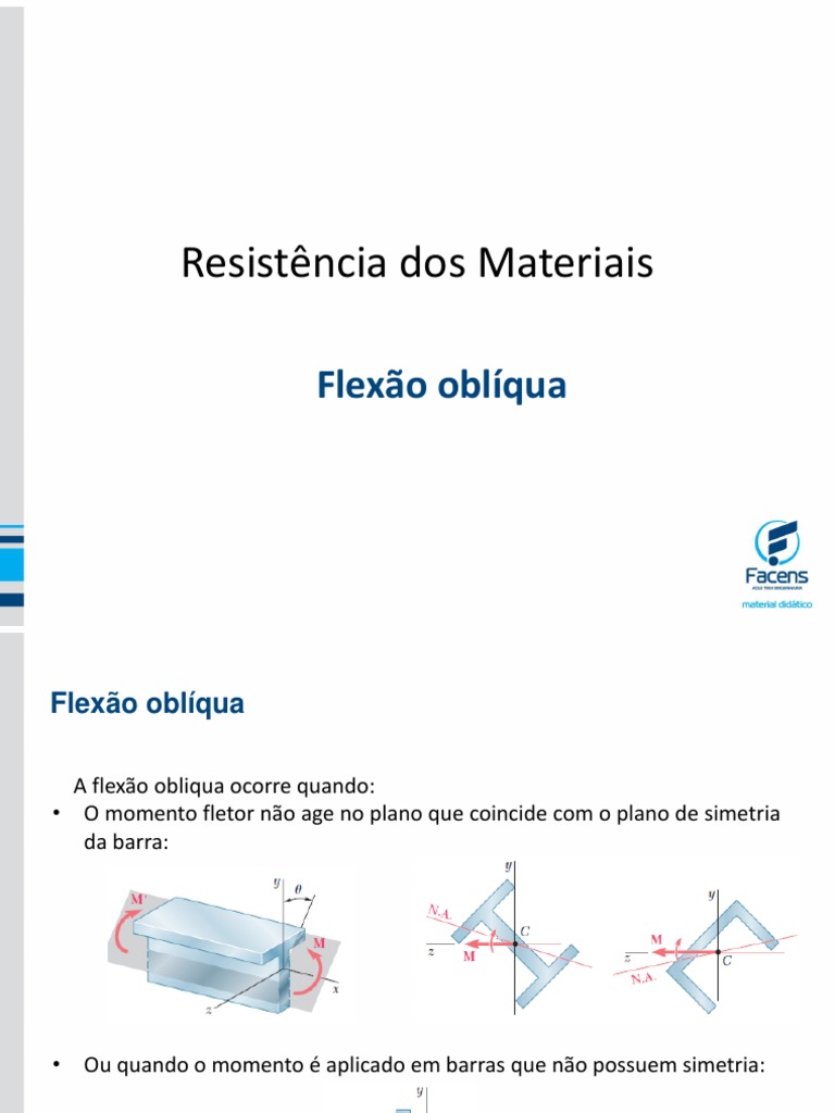 4 - Flexão Obliqua PDF | PDF | Flexão (Física) | Estresse (Mecânica)