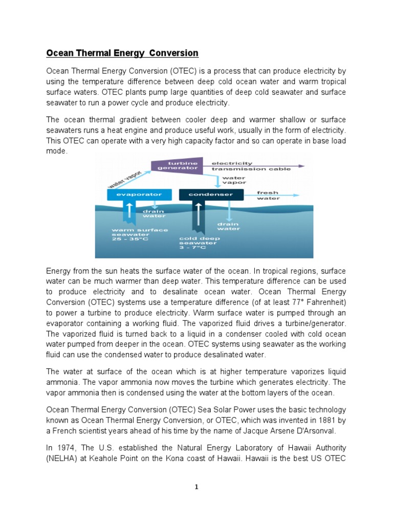 Ocean Thermal Wave Energy Conversions | PDF | Desalination | Energy ...