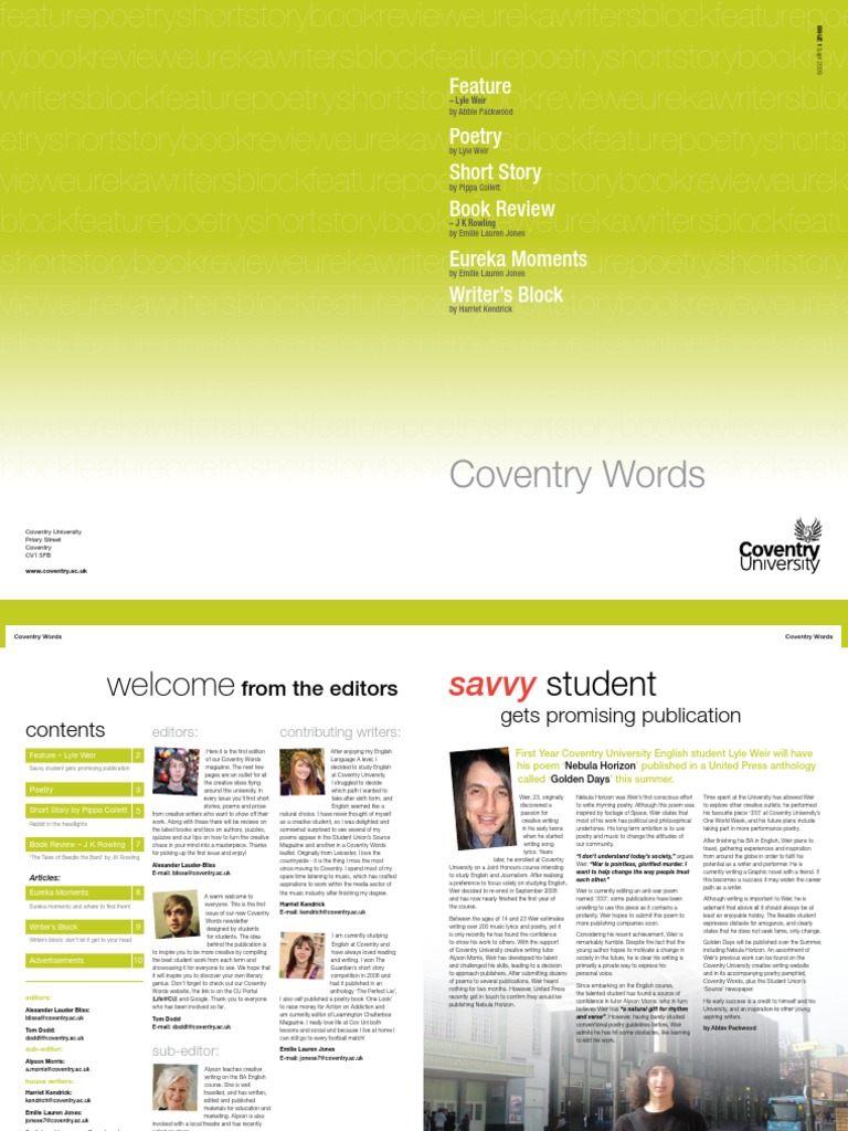 Coventry Words Trial Issue 1 | PDF | Poetry