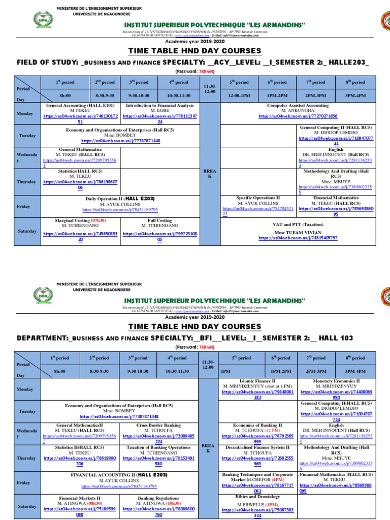 ISPA UPDATE TIME TABLE HND I Online Course | PDF | Economies | Business