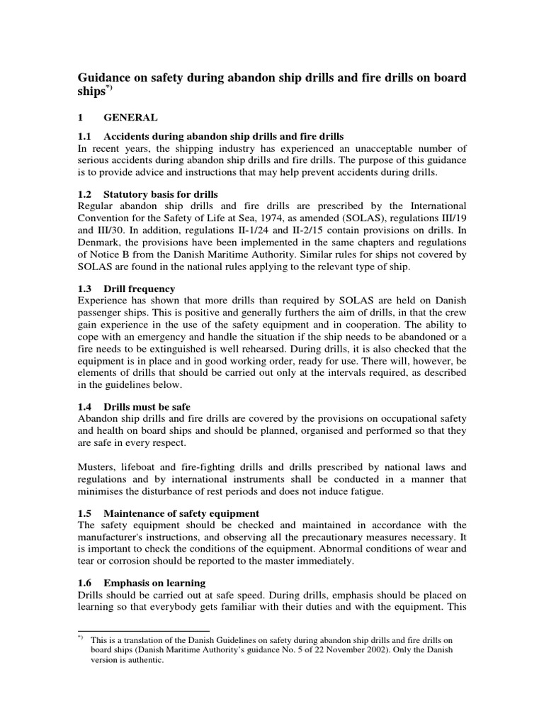 Safety Guidelines for Ship Drills | PDF | Ships | Safety