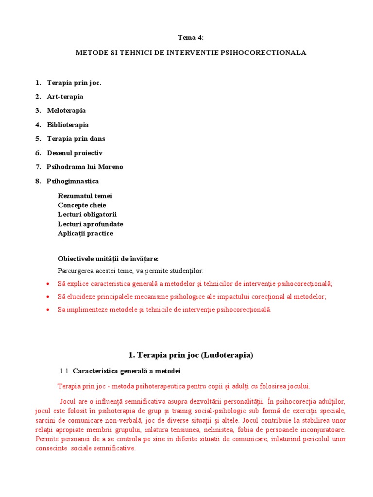 Psihocorecția - Metode Si Tehnici | PDF