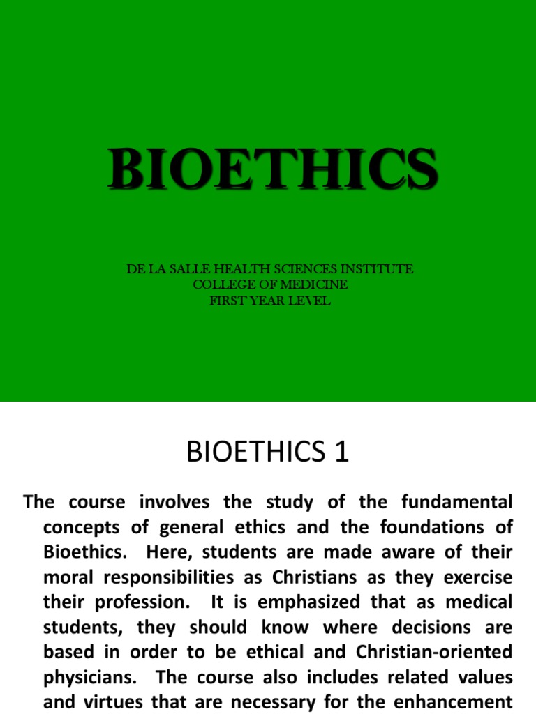 Bioethics - 1st Year PDF | PDF | Autonomy | Bioethics