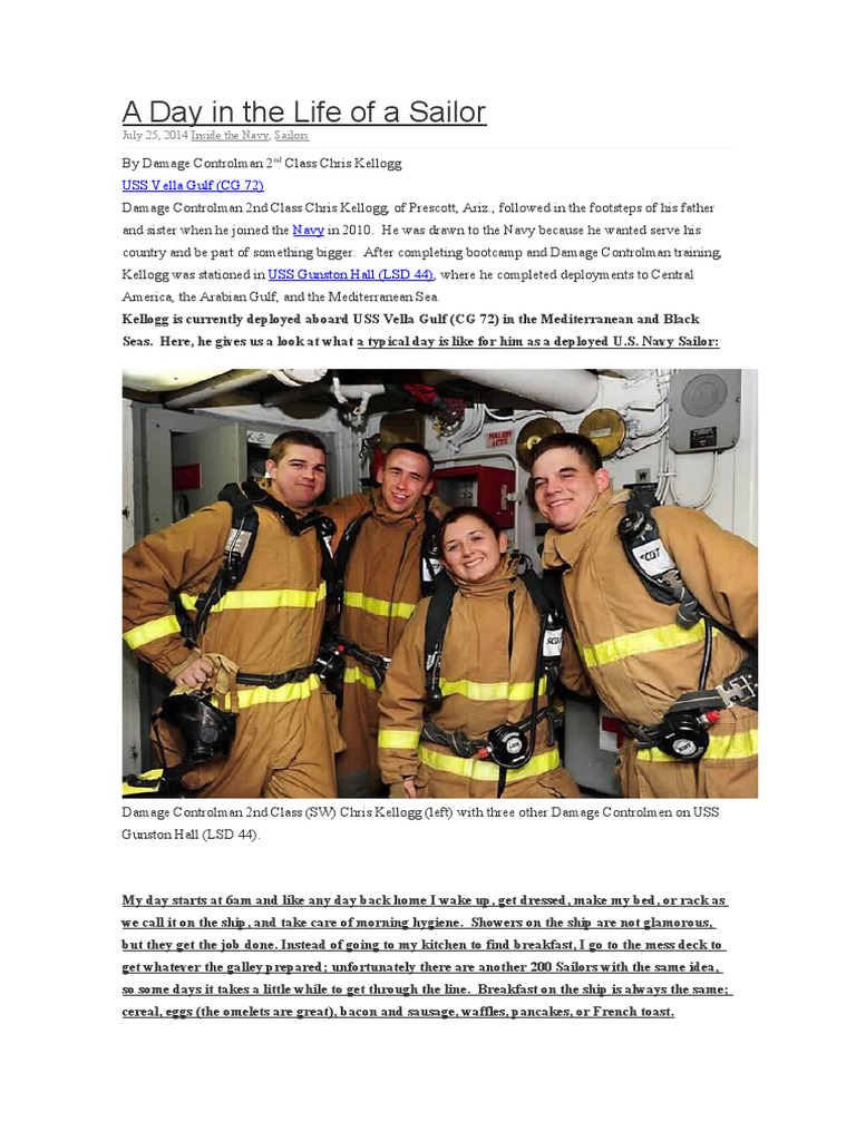 A Day in the Life of a Navy Sailor | PDF | United States Navy | Navies
