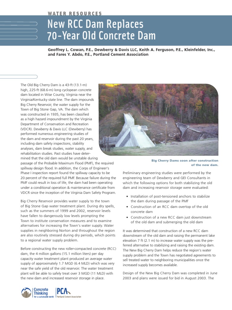 PCA New RCC Dam Replacemnet | PDF | Spillway | Dam
