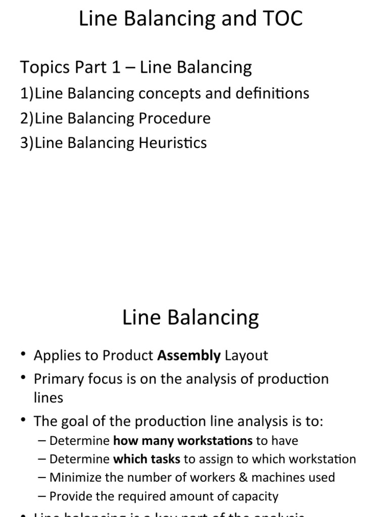 Toc & Line Balancing | PDF | Business Process Management | Computing