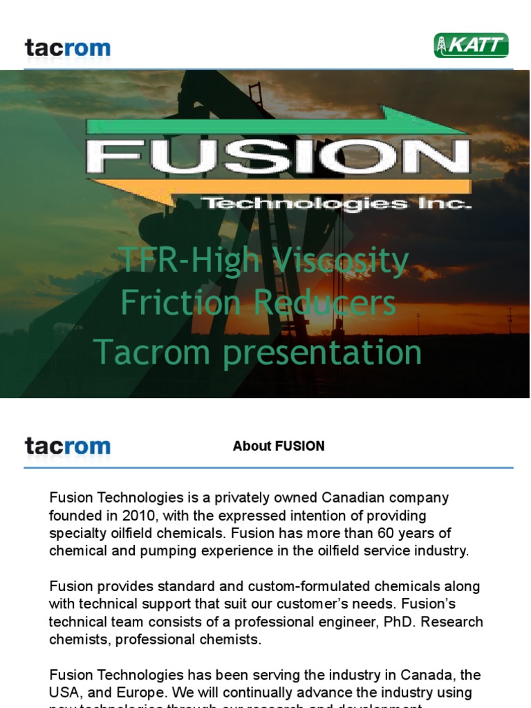Tacrom Services - TFR - Fluids - Presentation | PDF | Viscosity | Chemistry